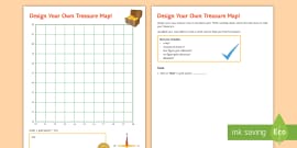 Jake's First Day Treasure Map Grid References Worksheets