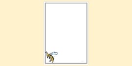 FREE! - Simple Blank Bee Minibeast Page Border | Twinkl