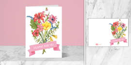 Kad Kelopak Bunga Hari Ibu- Kad Bunga Hari Ibu - Twinkl