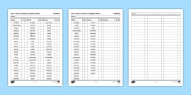 Common Exception Words Assessment Year 2 (teacher made)