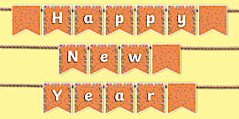 Happy New Year Bunting (teacher made) - Twinkl