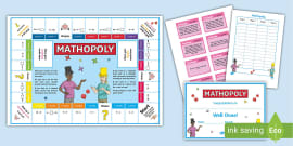 3 Digit Addition Activities | Mathopoly Board Game