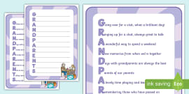Grandparents Simile Poem Template (teacher made) - Twinkl
