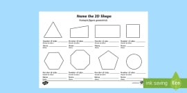 Food 2D Shape Sorting Worksheet / Worksheet English/French - Food 2D Shape