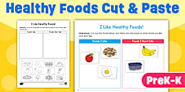 Food Groups Cut and Paste Sorting Activity