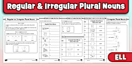 Singular and Plural Nouns Worksheets for ELL