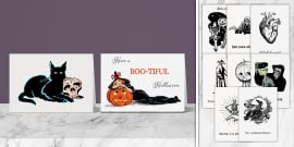 Black Cat Halloween Card | Twinkl Party (teacher made)
