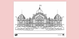 School Building Colouring Sheet | Colouring Sheets - Twinkl