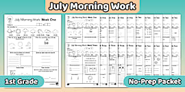 1st Grade Morning Worksheets | Math Resources | Twinkl USA