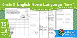 Grade 1 English Term 1 - Assessment and Memorandum