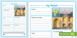 The Taj Mahal Facts Sheet (teacher made) - Twinkl