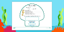 Under the Sea All About Me Activity (Teacher-Made) - Twinkl