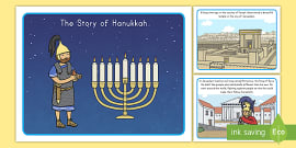 Hanukkah Story Sequencing Cards (teacher made) - Twinkl