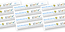 FREE! - Numbers 0-30 on a Number Line - Counting, Numberline, Number line