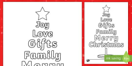 New Zealand Christmas Word Tree Colouring Page - Twinkl