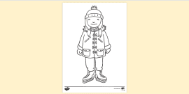 FREE! - Winter Clothes Colouring Page - Primary School - Twinkl