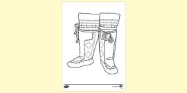 Ugg Boots Colouring Sheet (Teacher-Made) - Twinkl