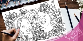 Mum Botanical Mother's Day Mindfulness Colouring Activity