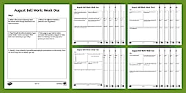 Sixth Grade ELA August Bell Work Bundle (Teacher-Made)