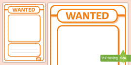 Character Wanted Poster Activity (teacher made)