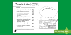 My Visit to a Farm Worksheet (teacher made) - Twinkl