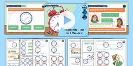 👉 Telling the Time in 5 Minute Intervals Display Poster