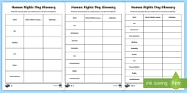 Human Rights Day Differentiated Word Search (teacher made)