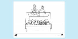 FREE! - Butcher's Meat Tray Colouring Sheet - Activities - Twinkl