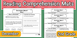 Second Grade August Daily Reading Comprehension Mats