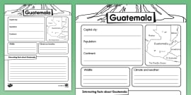 All About Guatemala Research Activity for K-2nd Grade