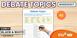 ESL Debate Topics Board Game {Kids}