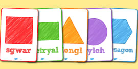 Beautiful 2D Shapes in Welsh Word Mat (Teacher-made)