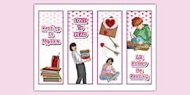 Library Lovers' Day Bookworm Bookmarks