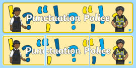 Punctuation Police Cut Outs