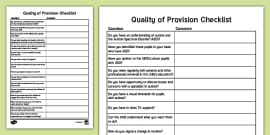 Sensory Audit (Assessment Sheet) - Sensory Profile Resource
