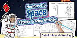 Space-themed Number Chart to 100