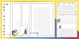 FREE! - Volleyball Court Page Border | Page Borders | Twinkl