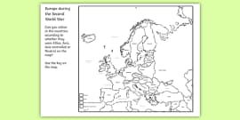 World War II Map Coloring Activity | Twinkl USA - Twinkl