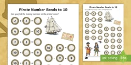 Pirate Themed Addition to 10 Peg Activity (Teacher-Made)