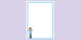 Simple Blank Boy Digging Hole Page Border (teacher made)