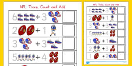 Basketball Trace, Count, and Add Activity (teacher made)