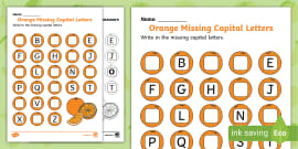 FREE! - Balloon Missing Capital Letters Worksheet - Twinkl