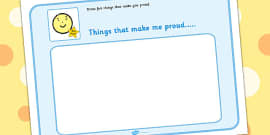 Who Am I? What I Am Proud Of Activity Sheet | KS2 Worksheet