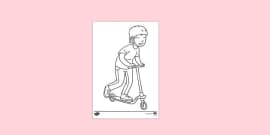 Scooter Bike Colouring Sheet | Colouring Sheets | Twinkl