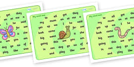 Minibeast Scene Word Mat (teacher made) - Twinkl