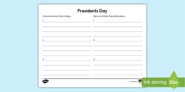 If I Were President Writing Prompt | Presidents Day | Twinkl