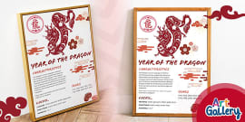Dragon Chinese New Year Handprint Activity Poster - Twinkl