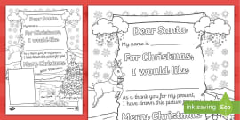 Letters to Santa Writing Templates - Christmas Wish List