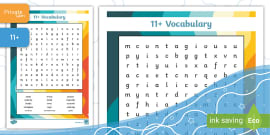 11+ Vocabulary Word Search 1 (teacher made) - Twinkl