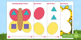 2D Shape Chick Cutting Skills Worksheets, Chick 2D Shape Worksheet